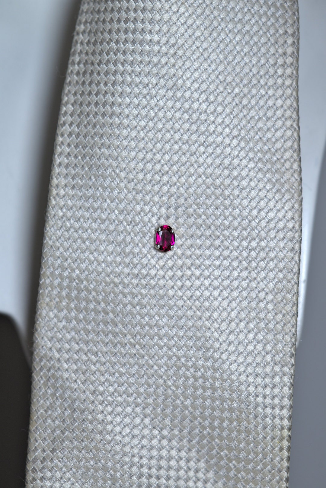 Small Bright Red Ruby Oval Tie Tack - Etsy