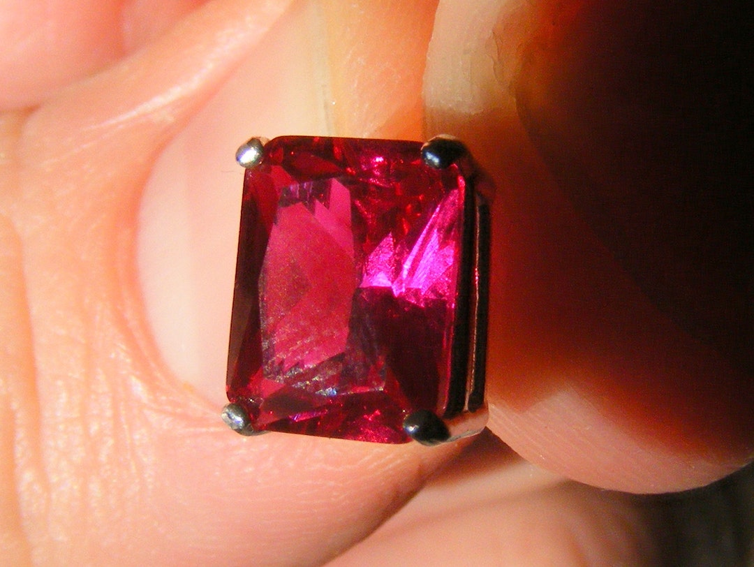 Ruby Tie Tack in Silver. - Etsy