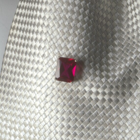 Large Ruby Tie Tack in Silver. | Etsy