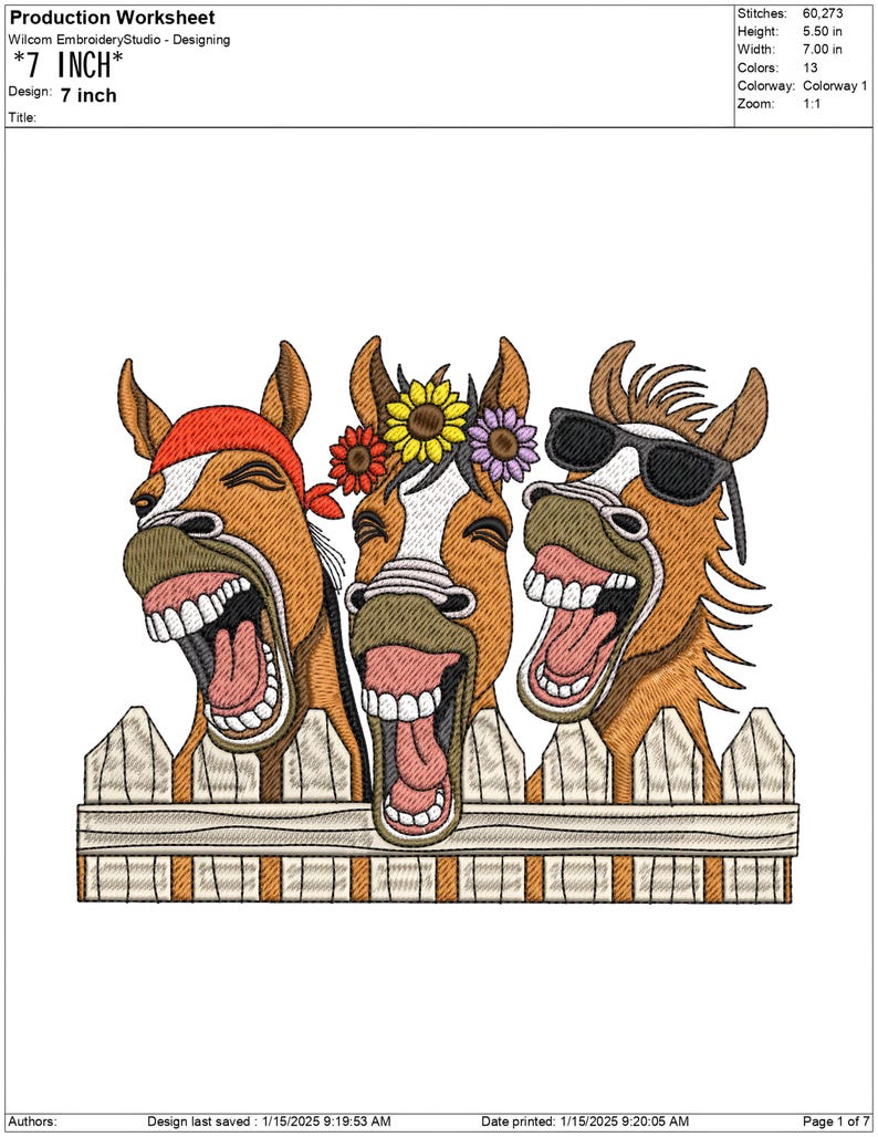 Funny Horse Machine Embroidery Design: Digital Animal Pattern (digital ...