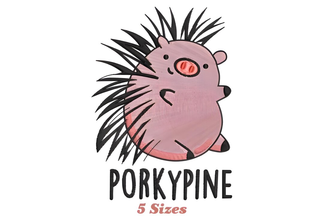 Porcupine Embroidery Design | Funny Animal Pig Pattern | Machine ...