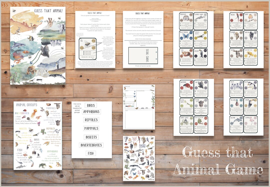 DIGITAL Guess That Animal | Fun Game & Homeschool Activity Pack - Etsy
