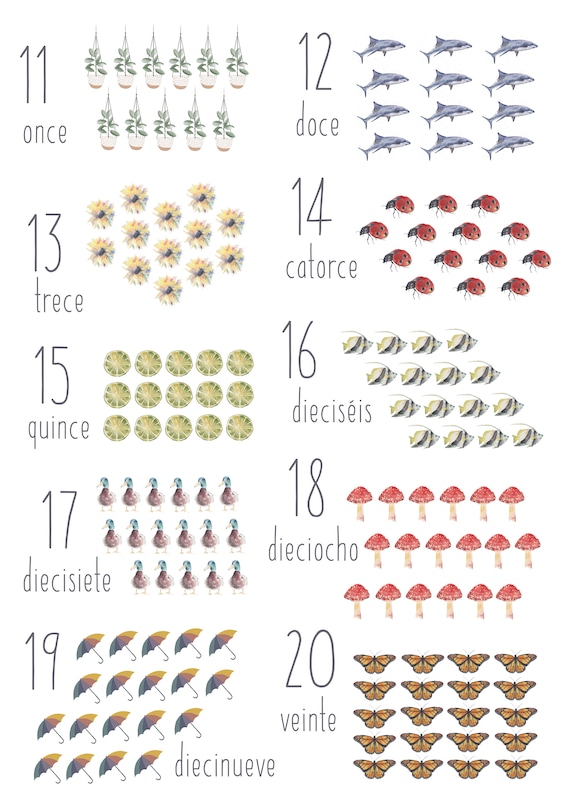 Spanish Numbers 1 20 Worksheets