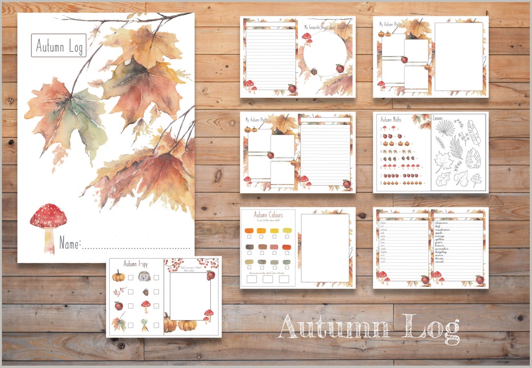 DIGITAL Autumn Log, Nature Journal - Etsy