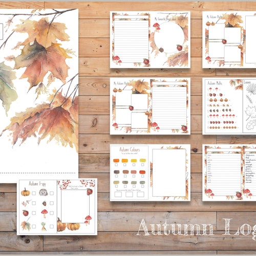 DIGITAL Autumn Log Nature Journal Montessori at Home | Etsy