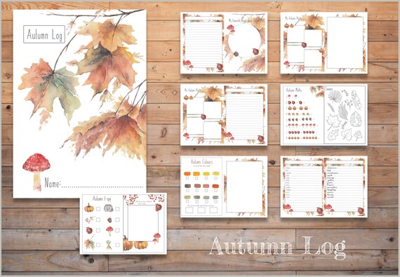 DIGITAL Autumn Log Nature Journal Montessori at Home | Etsy