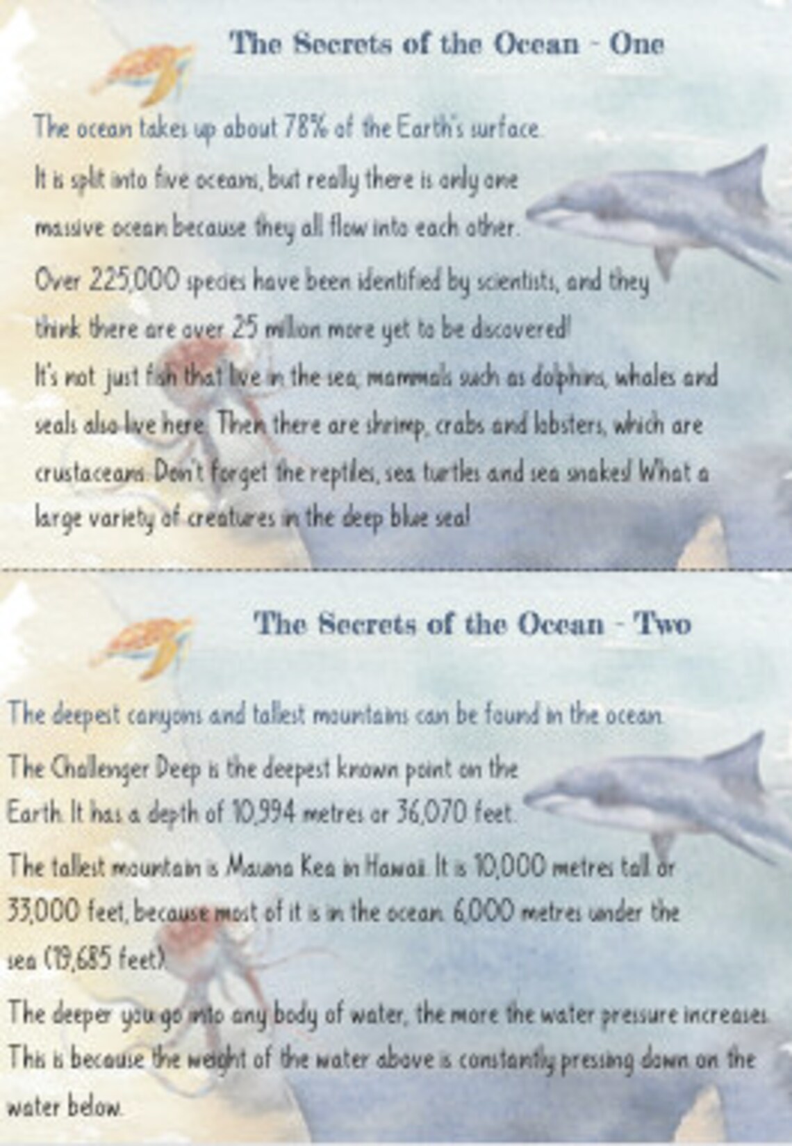 DIGITAL Oceans Everything Pack Homeschool Learning Resource - Etsy Canada