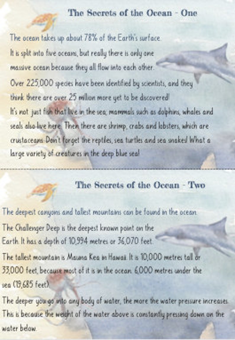 DIGITAL Oceans Everything Pack Homeschool Learning Resource - Etsy Canada