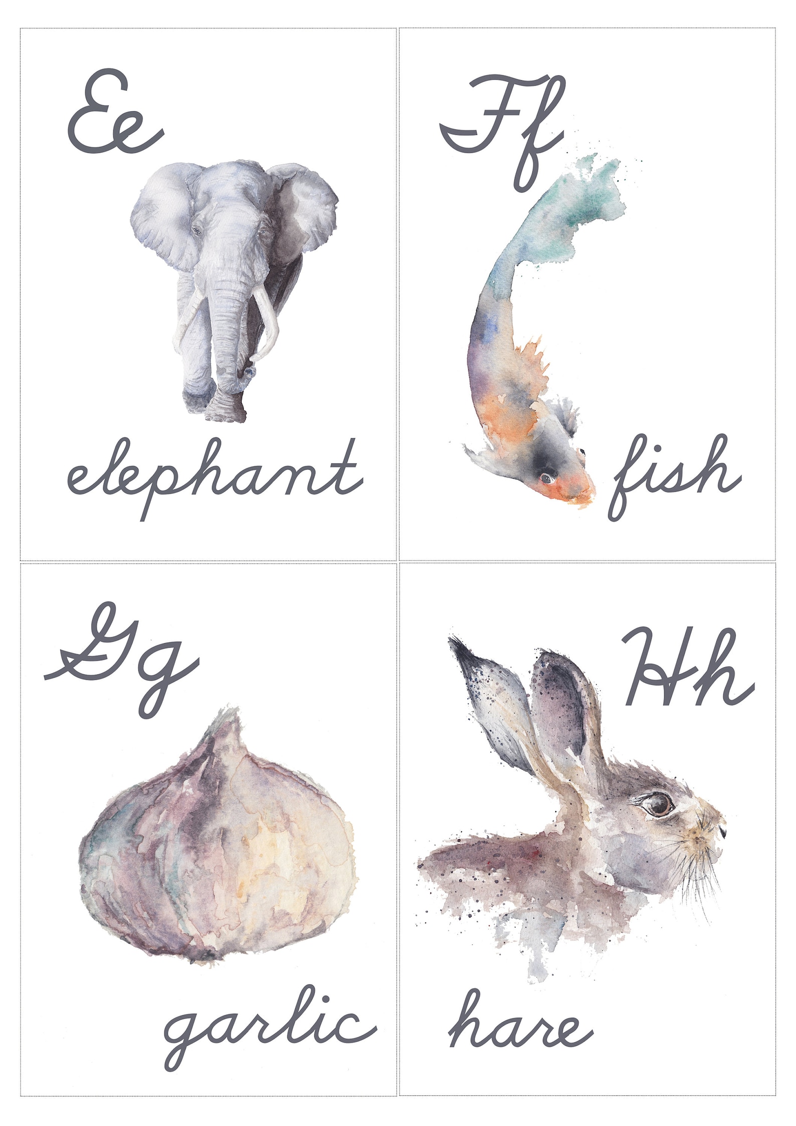 DIGITAL Cursive ABC Poster and Cards Montessori Materials - Etsy