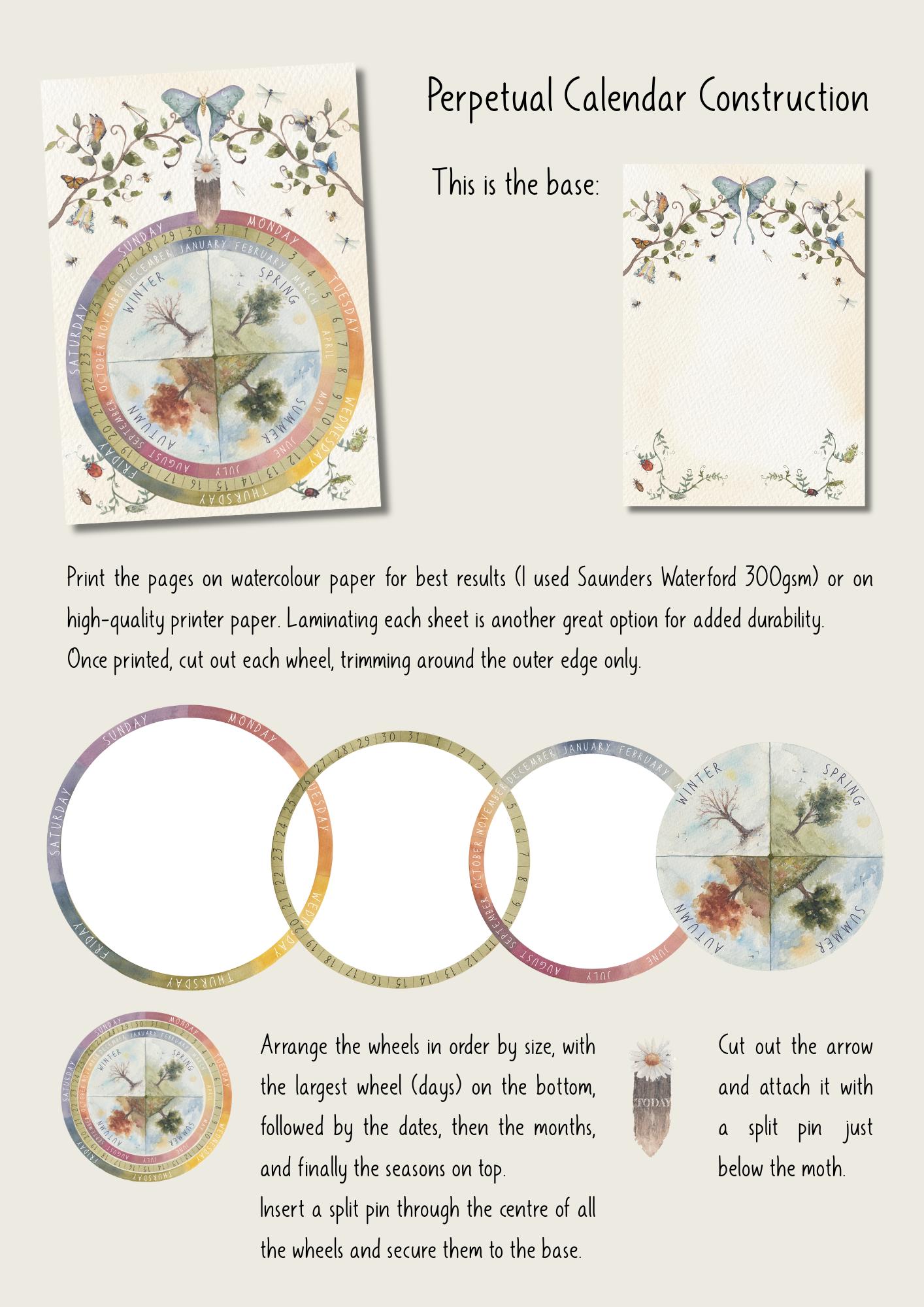 DIGITAL Perpetual Calendar | Homeschool Calendar Learning Printables - Etsy