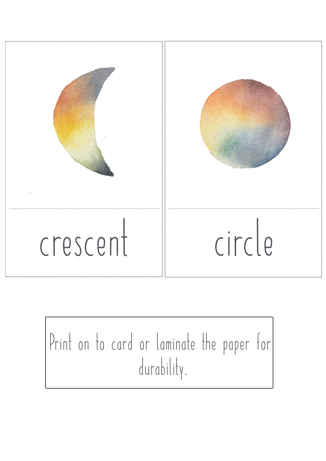 DIGITAL Shapes Poster and Match Set Montessori Materials | Etsy