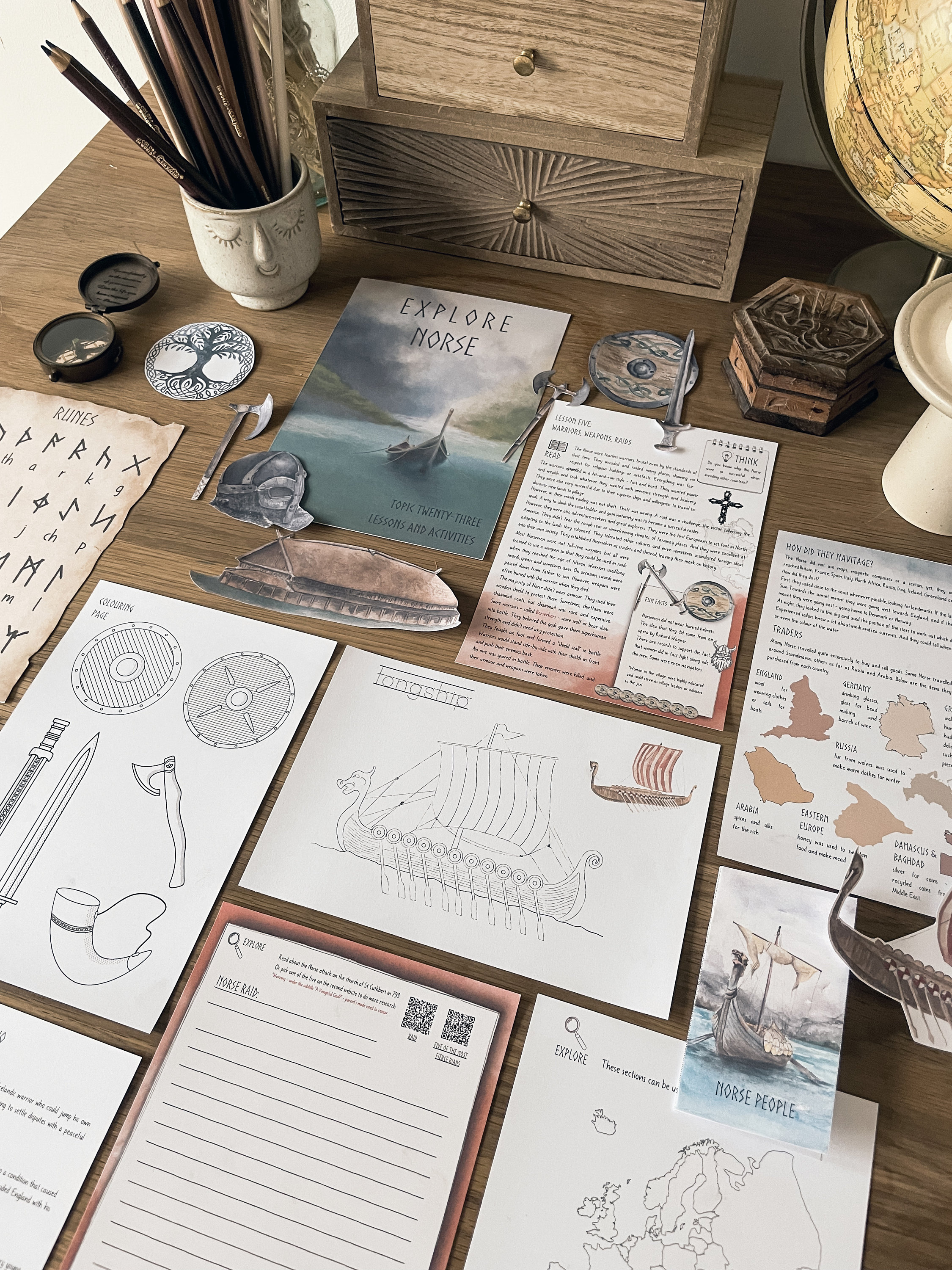 DIGITAL Explore the Vikings | Norse Mythology Lapbook & Lesson Plan - Etsy