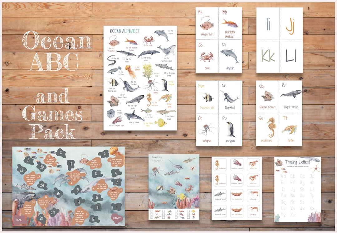 DIGITAL Ocean ABC and Game Pack - Etsy
