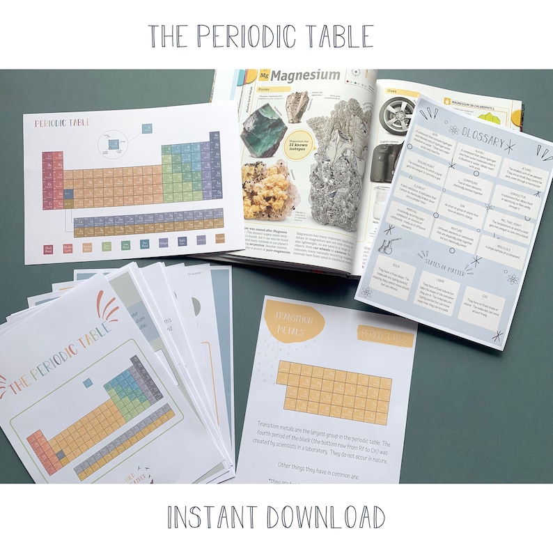 DIGITAL Periodic Table Pack | Homeschool Chemistry Printables | Science ...