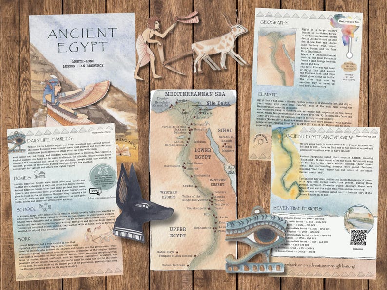 Ancient Egypt Homeschool Curriculum | 4-week Daily Lesson Plan (PDF - Etsy