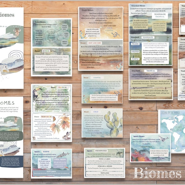 Cursive Alphabet Poster - Nature Watercolor Illustrations - ABC Print ...