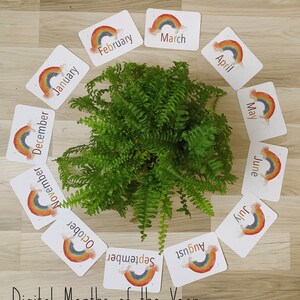 DIGITAL Days of the Week, Months of the Year, Seasons Cards - Etsy