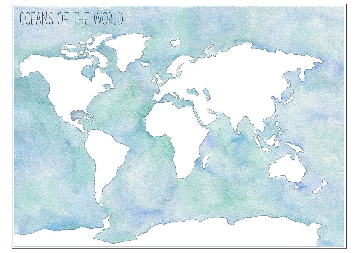 Digital Oceans of the World Label Activity | Printable Geography ...