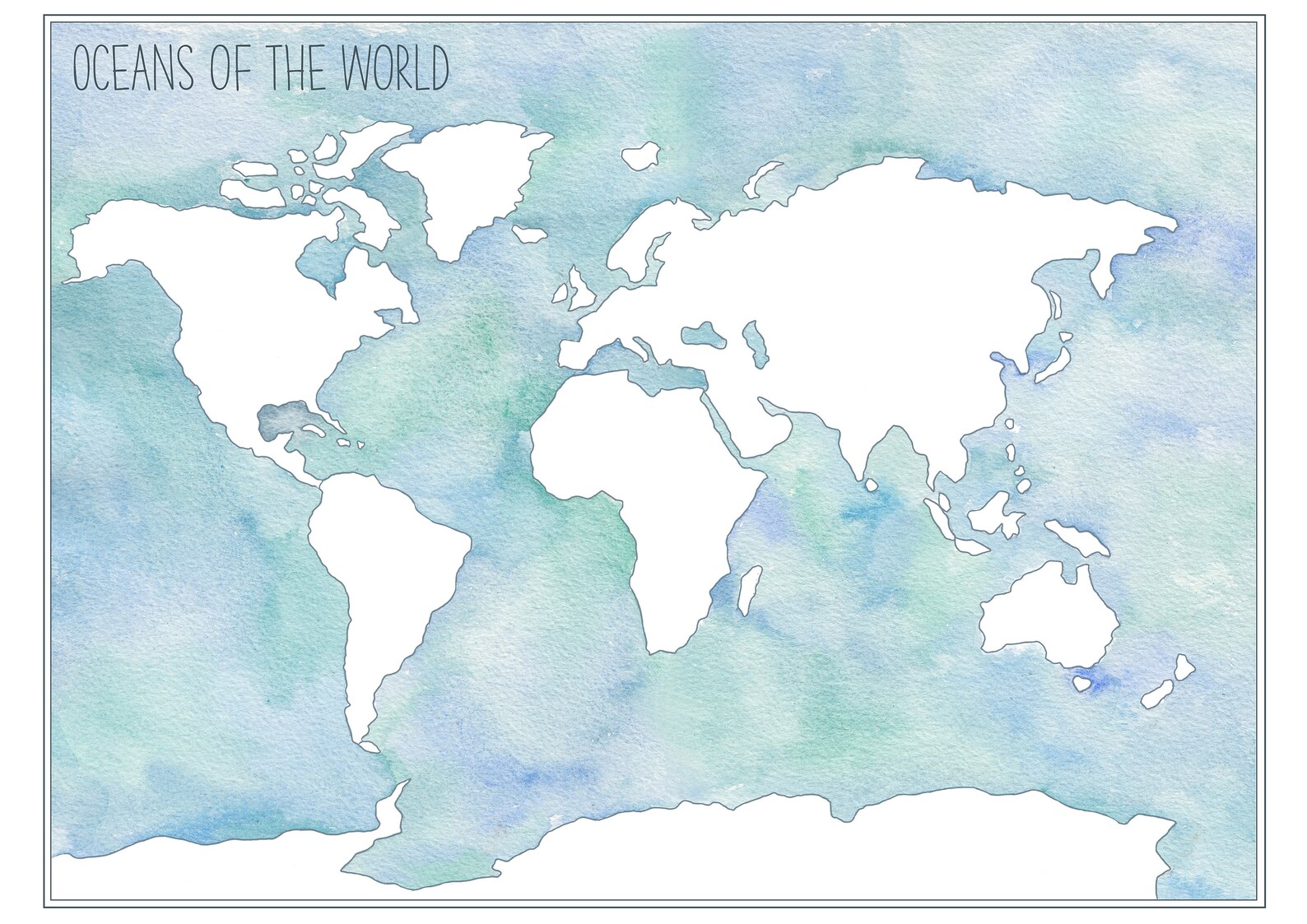 DIGITAL Oceans of the World Label Activity Home School - Etsy