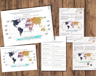 Latitude & Longitude Anchor Chart - Etsy UK
