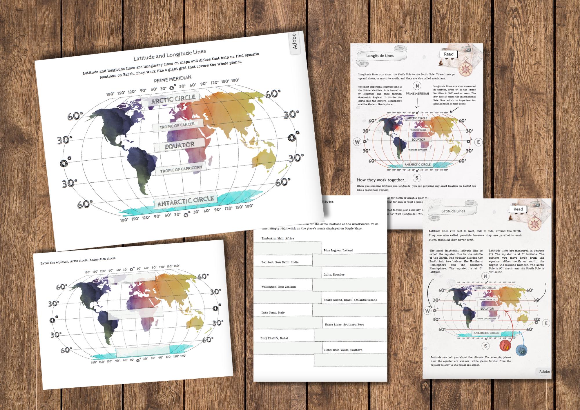DIGITAL Longitude & Latitude Mini Pack | Homeschool Geography ...