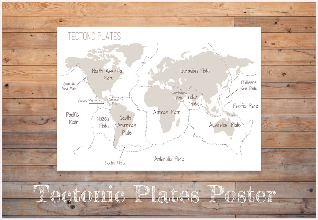 DIGITAL Tectonic Plates Poster - Etsy