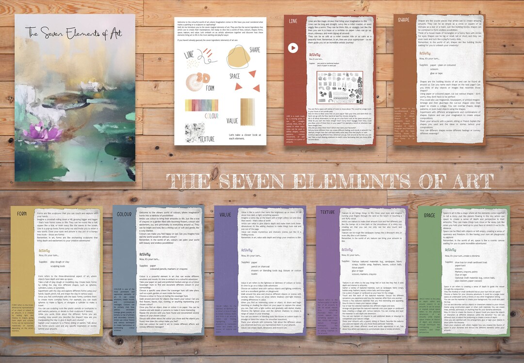 DIGITAL Seven Elements of Art - Etsy