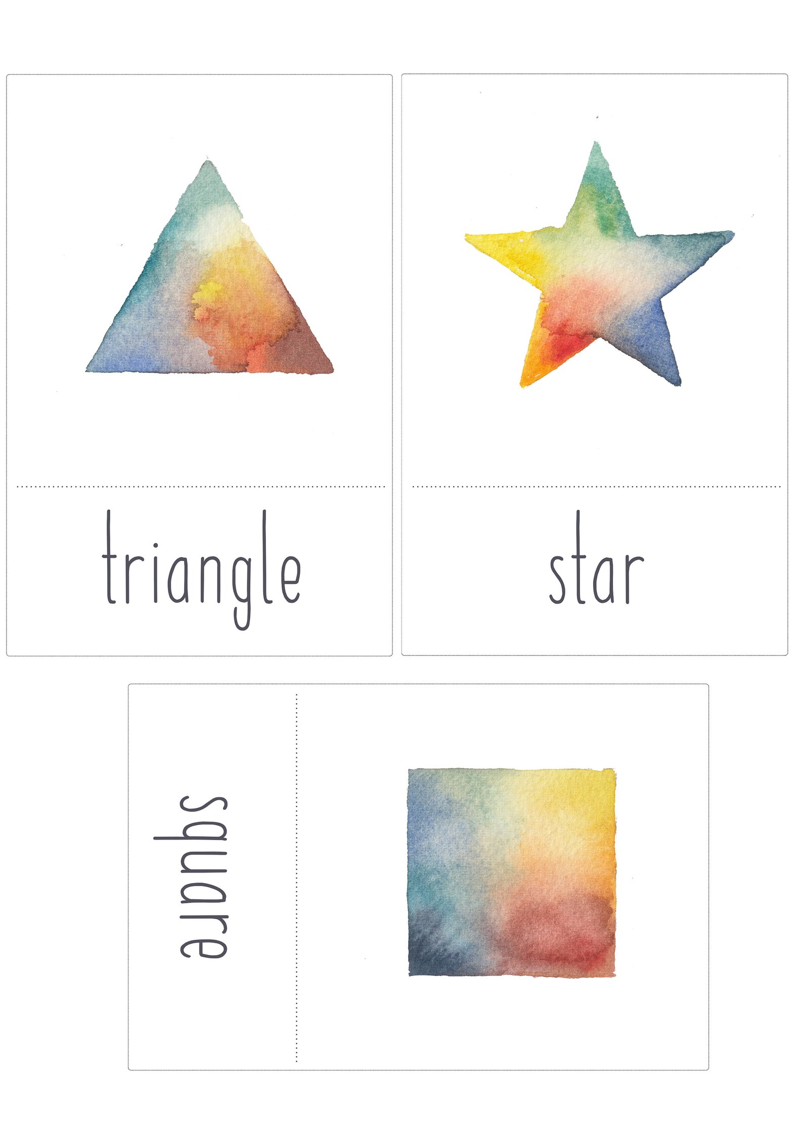 DIGITAL Shapes Poster and Match Set Montessori Materials | Etsy