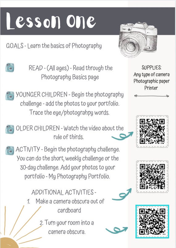 Photography Lesson Ideas