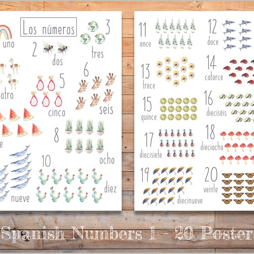DIGITAL Spanish Numbers 1 20 Los Números Montessori - Etsy