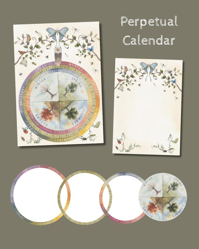 DIGITAL Perpetual Calendar | Homeschool Calendar Learning Printables ...
