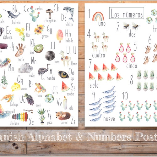 DIGITAL Spanish ABC and Numbers Posters Montessori Materials - Etsy