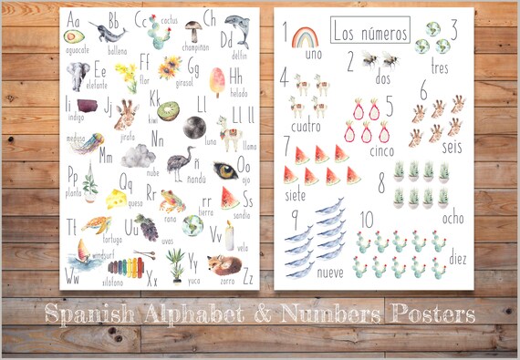 DIGITAL Spanish ABC and Numbers Posters Montessori Materials - Etsy