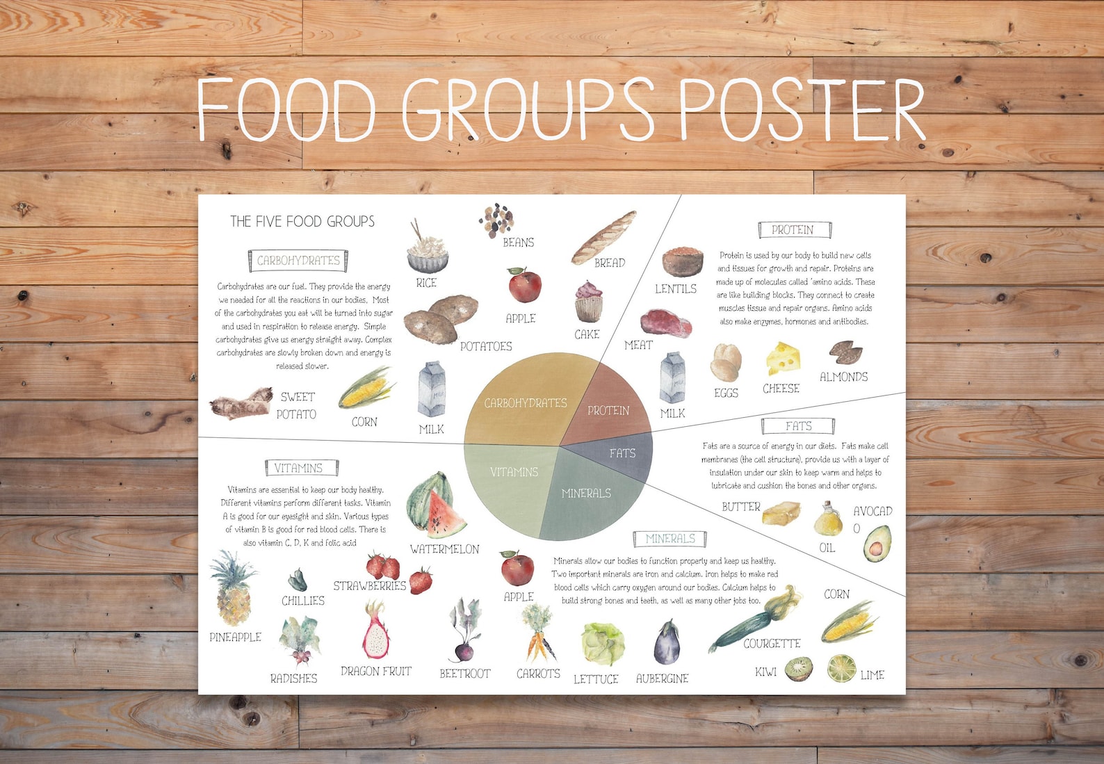 DIGITAL Food Groups Poster | Nutrition & Healthy Eating Printable - Etsy