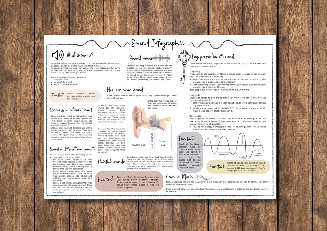 DIGITAL Science - Sound Infographic, Homeschool Poster - Etsy
