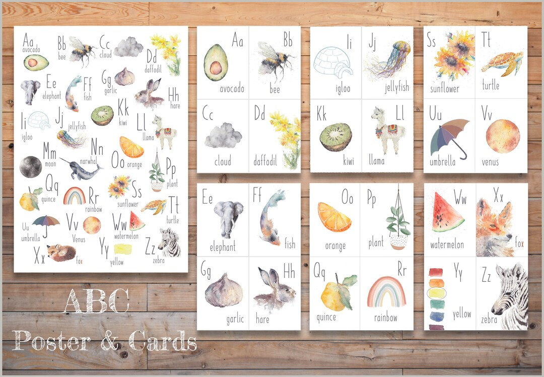 DIGITAL ABC Poster and Cards - Etsy