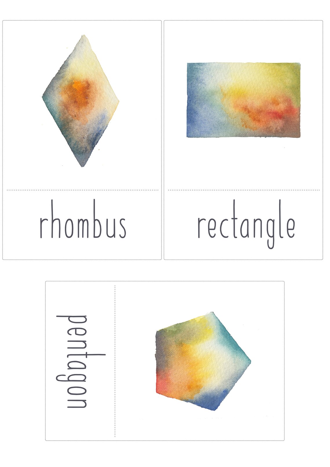 DIGITAL Shapes Poster and Match Set Montessori Materials | Etsy