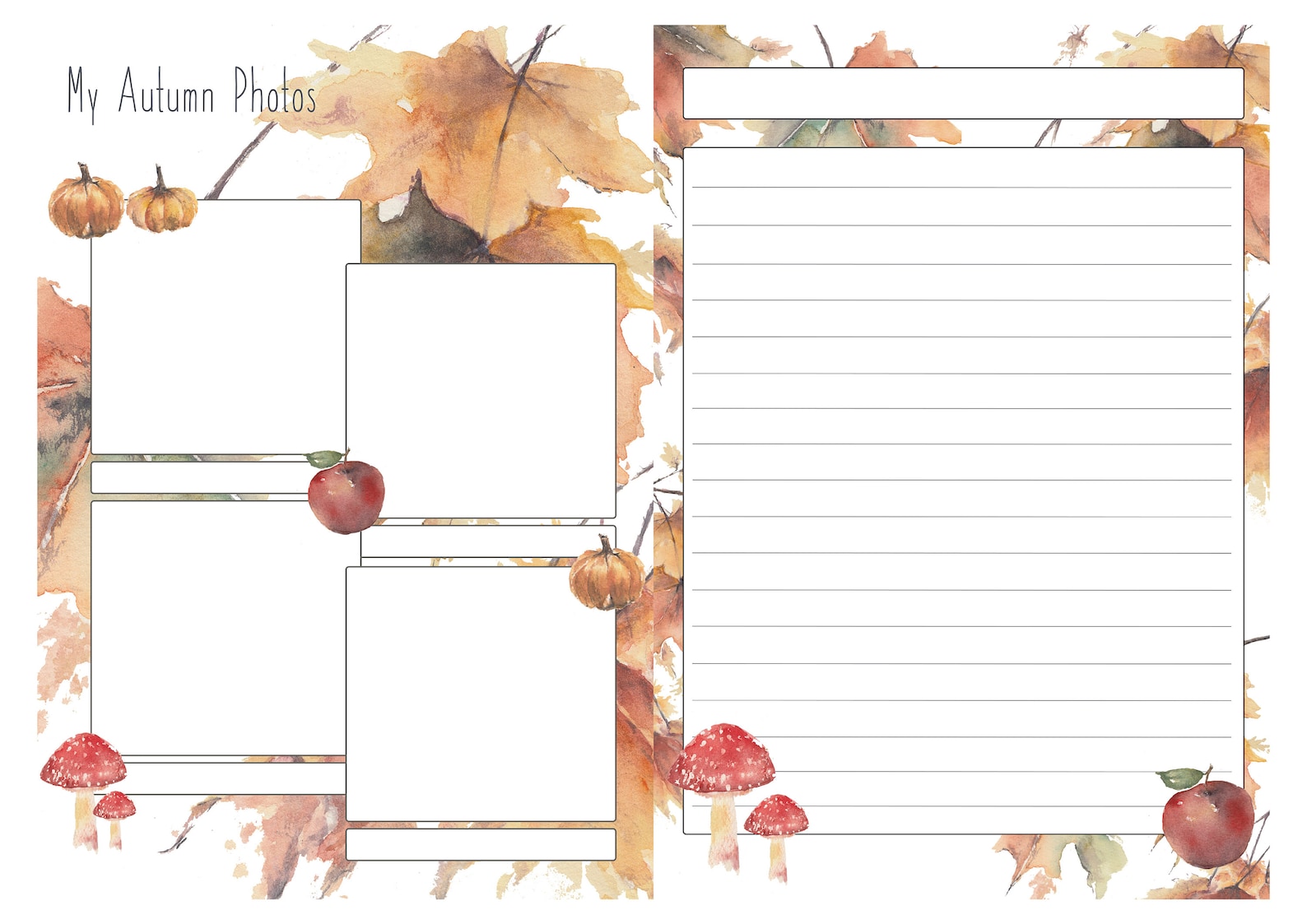 DIGITAL Autumn Log Nature Journal Montessori at Home | Etsy