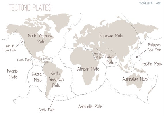 Plate Tectonics Map Black And White