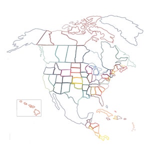 DIGITAL Detailed North America Map and Worksheet - Etsy