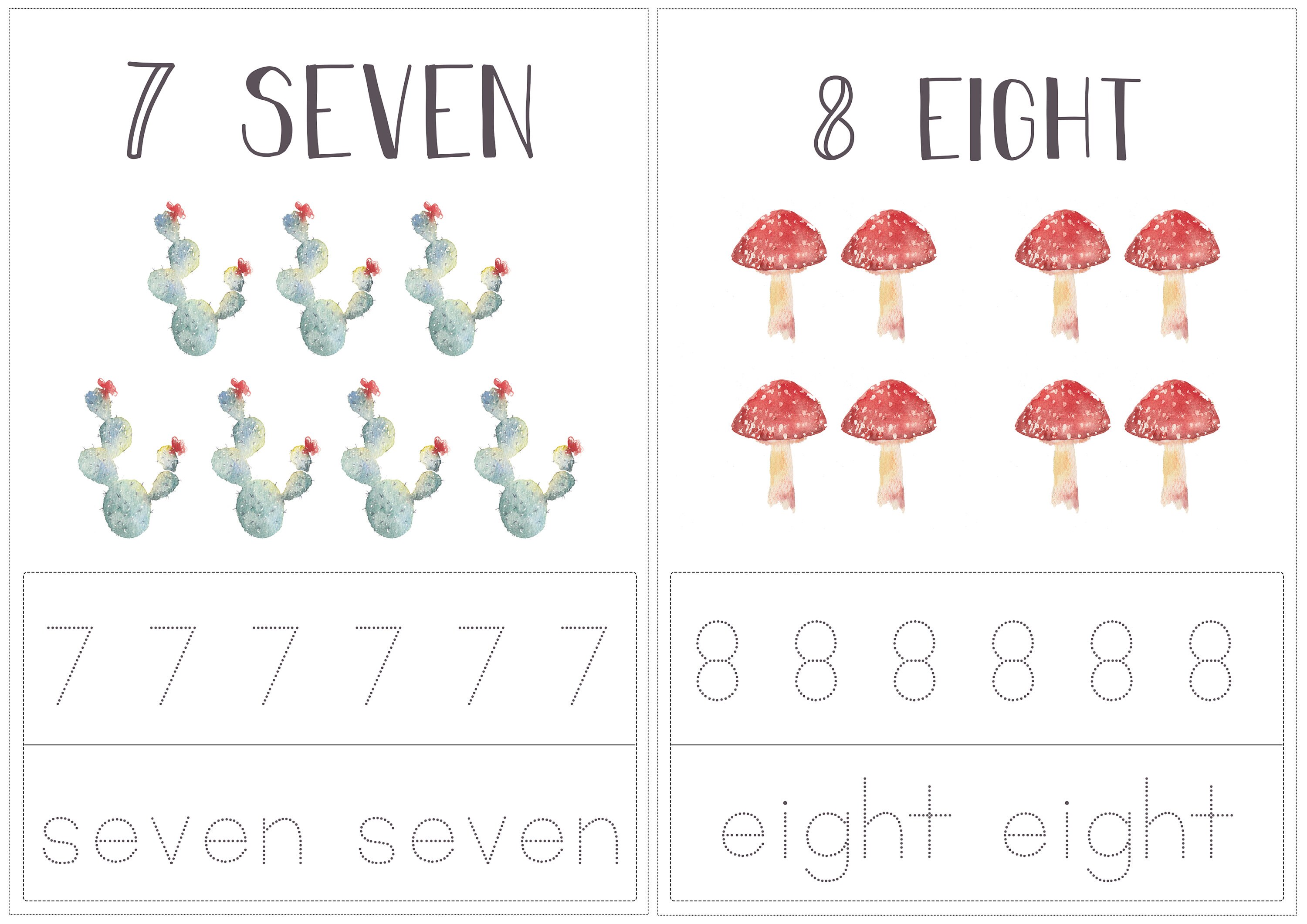 DIGITAL Botanical Numbers Poster and Tracing Cards Montessori - Etsy UK