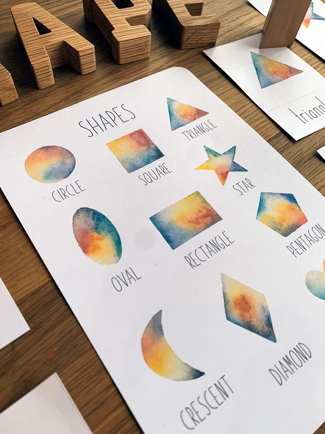 DIGITAL Shapes Poster and Match Set Montessori Materials - Etsy