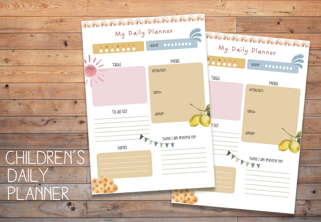DIGITAL Children’s Daily Planner | Homeschool Organisation Printable - Etsy