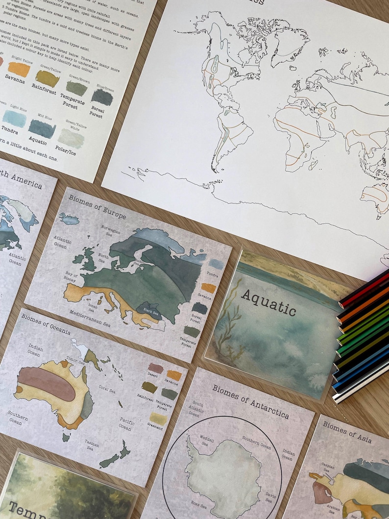DIGITAL Continent Biomes Maps | Homeschool, Waldorf & Montessori ...