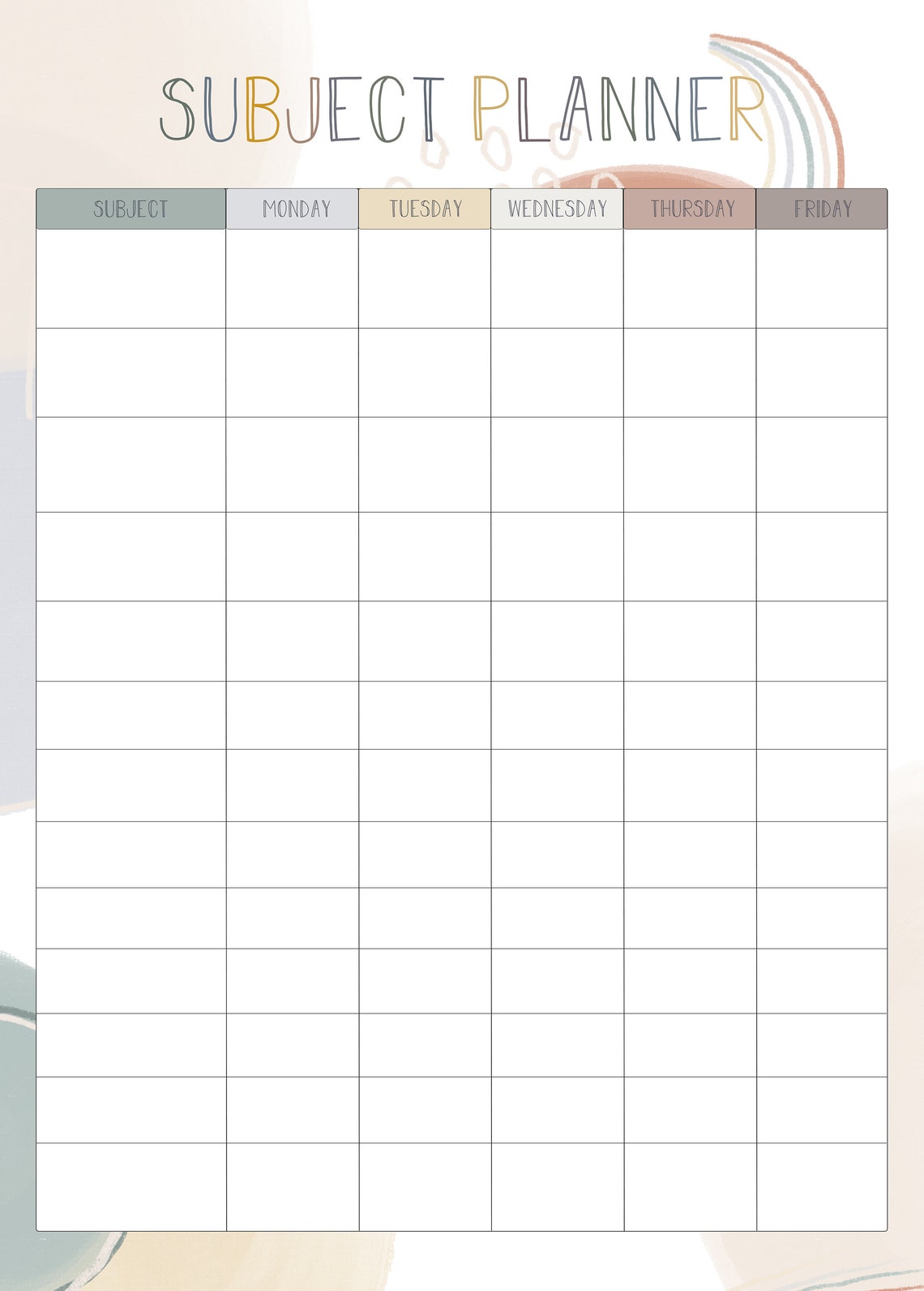 DIGITAL Homeschool Weekly Planner Monthly Planner Teacher - Etsy