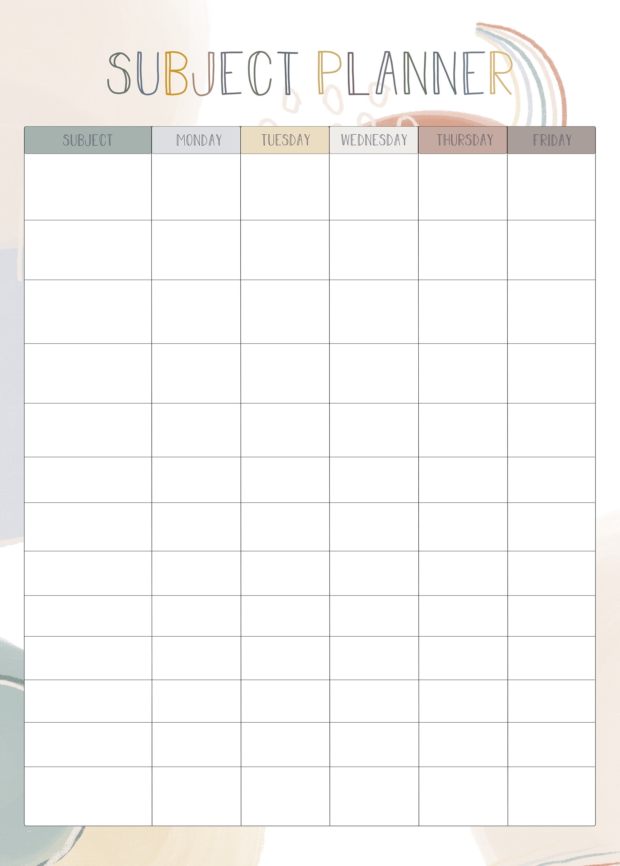 DIGITAL Homeschool Weekly Planner Monthly Planner Teacher - Etsy