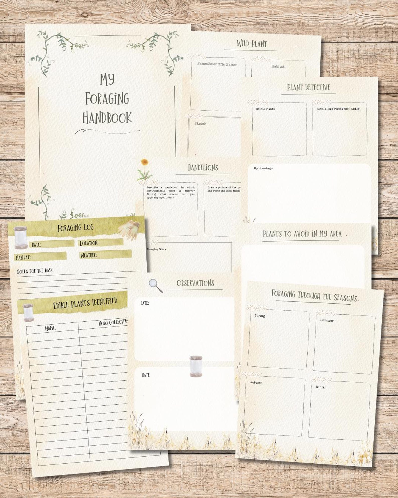 Digital Foraging Journal | Printable Foraging Log | Nature Exploration ...
