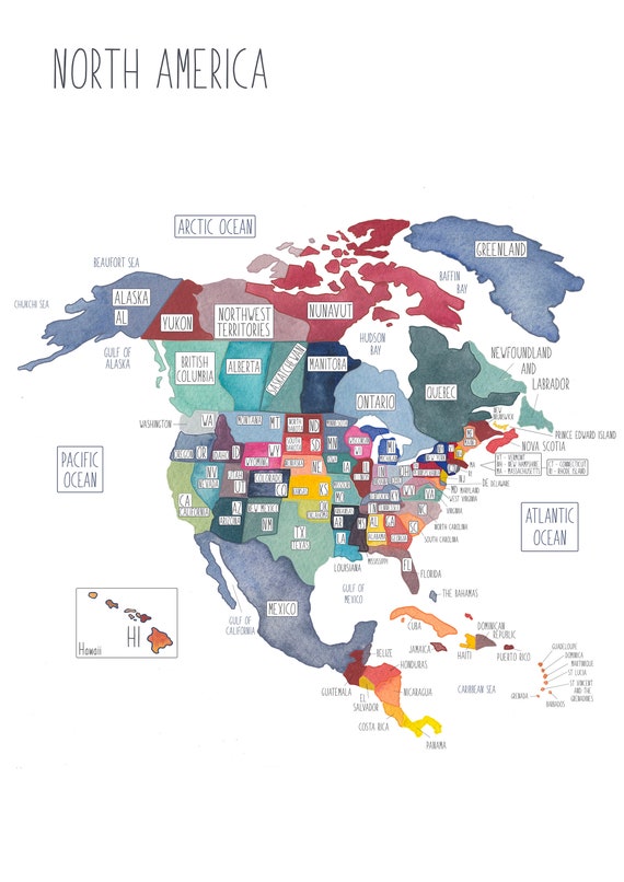 Hoja De Trabajo Del Mapa De América Del Norte