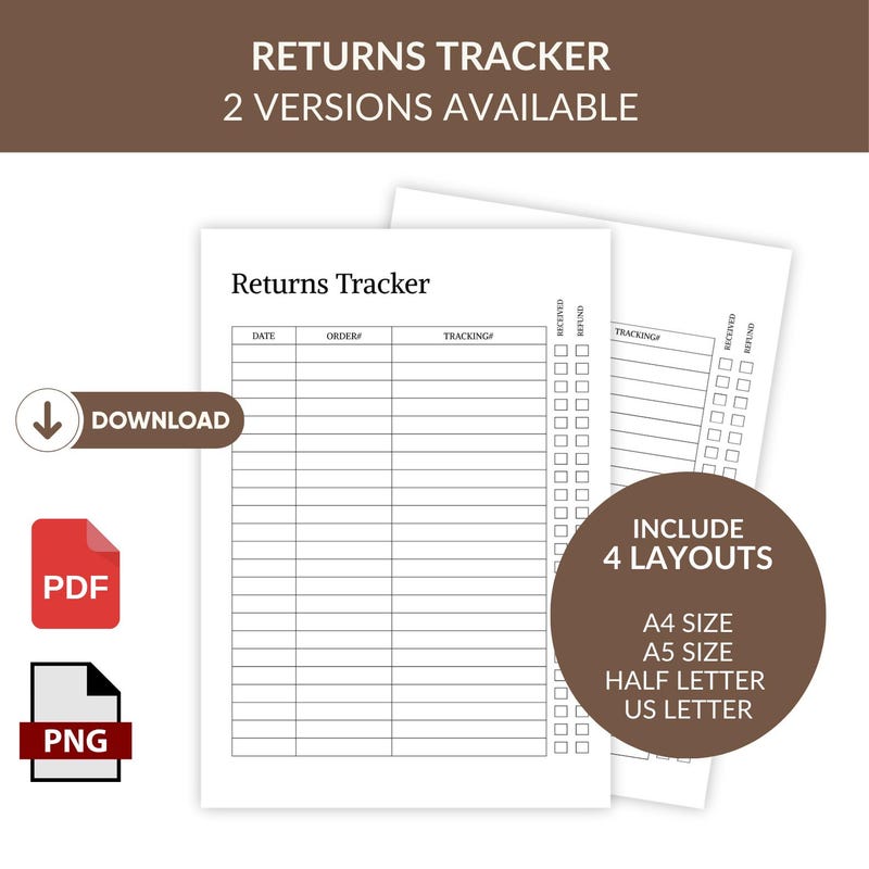 Returns Log - Etsy