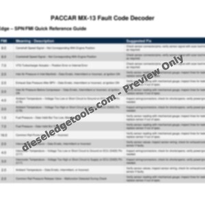 Paccar MX-13 Fault Code Decoder | SPN FMI Reference Guide - Etsy